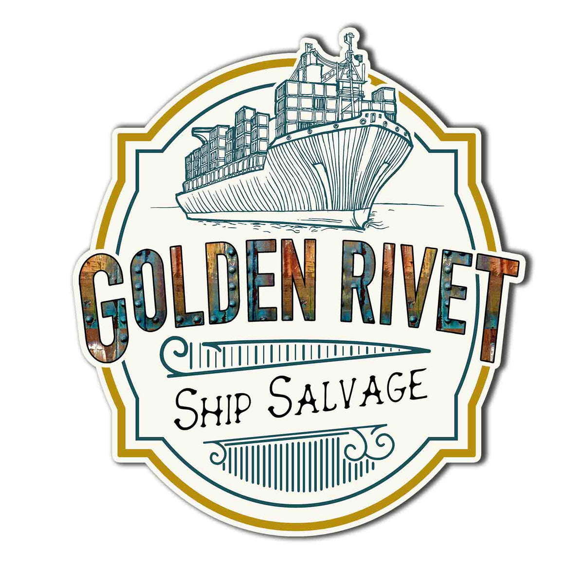 Golden Rivet Ship Salvage Sticker – Pig and Rooster Ship Supply