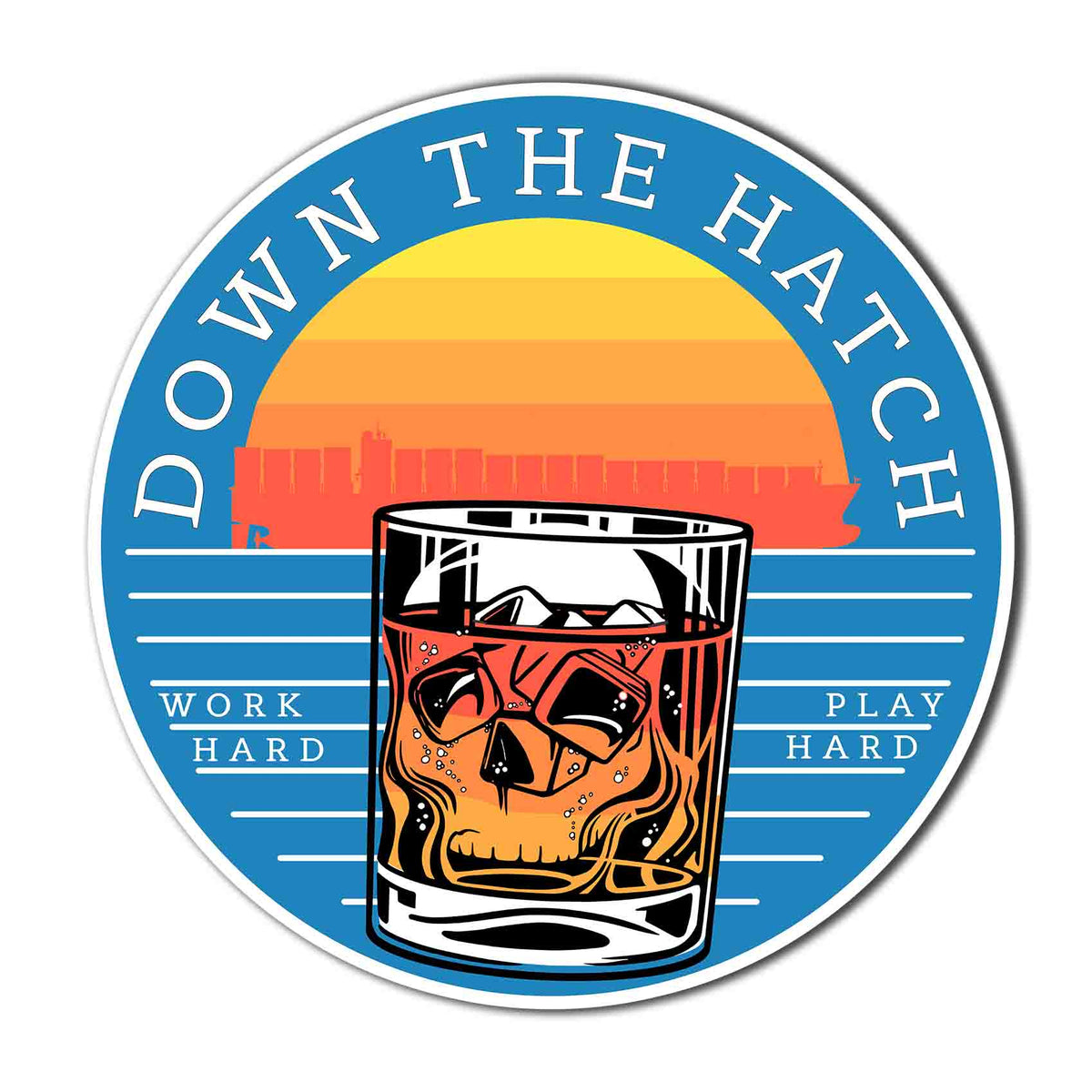 Down The Hatch Sticker – Pig and Rooster Ship Supply