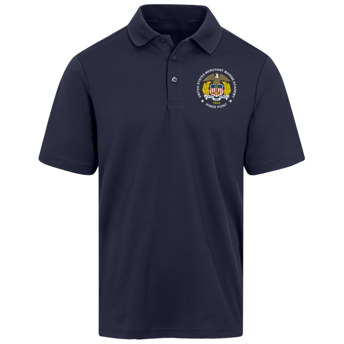 USMMA Crest Mens Plaited Polo – Pig and Rooster Ship Supply
